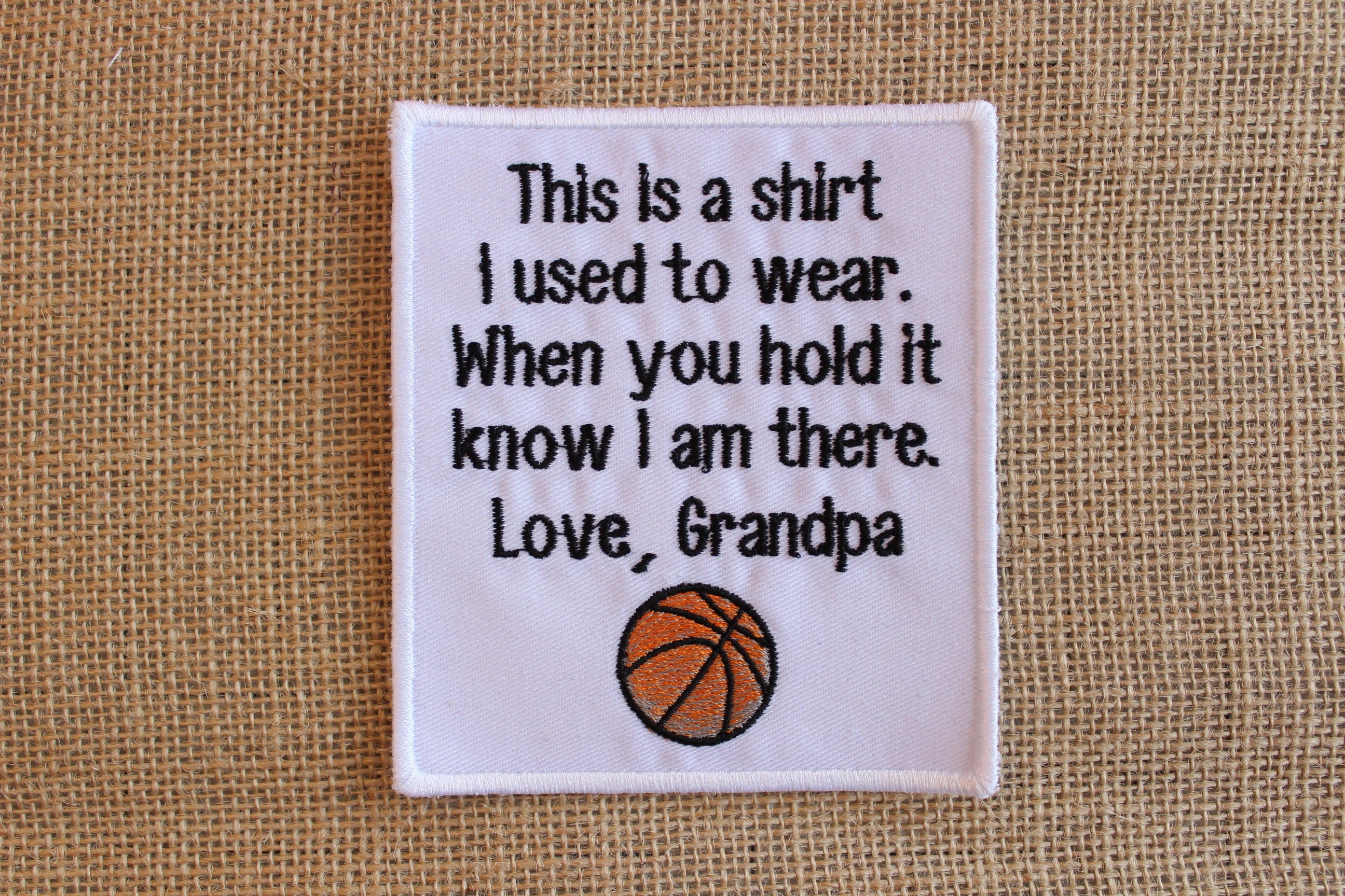 This is a Shirt Embroidered Patch for Memory Pillow: Basketball, 4x4.5 ...